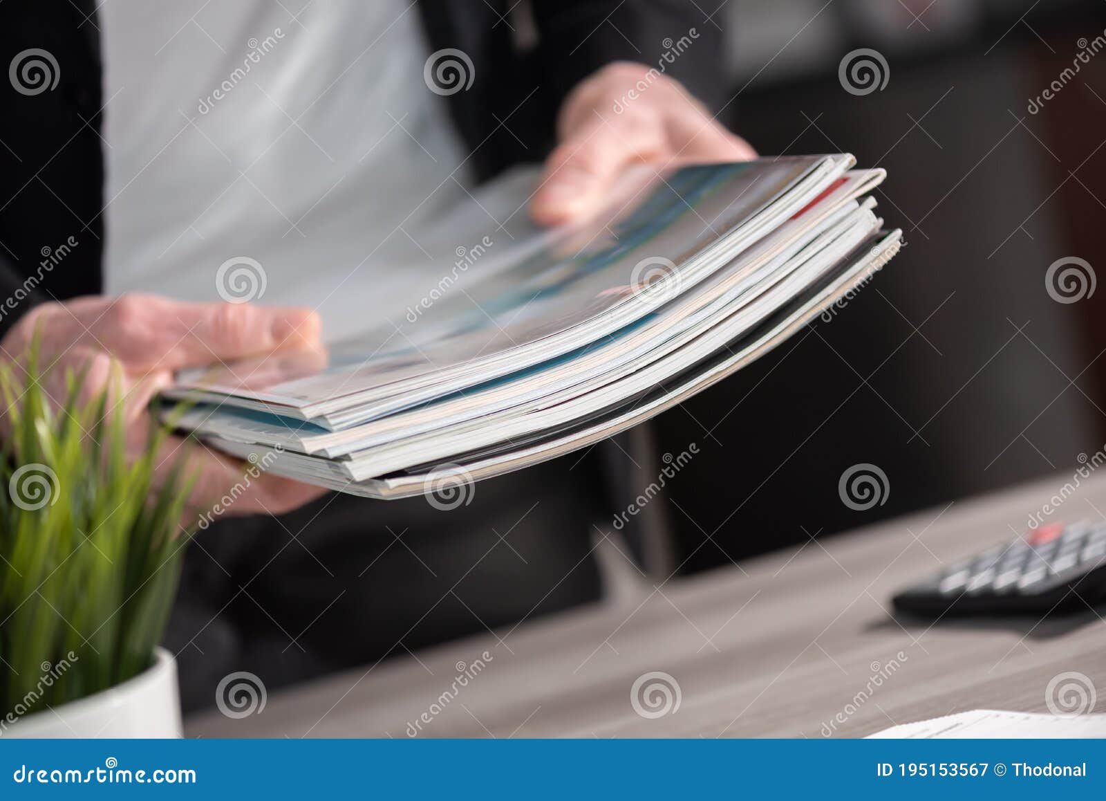 Male Hands Holding Magazines Stock Image - Image of holding, heap ...