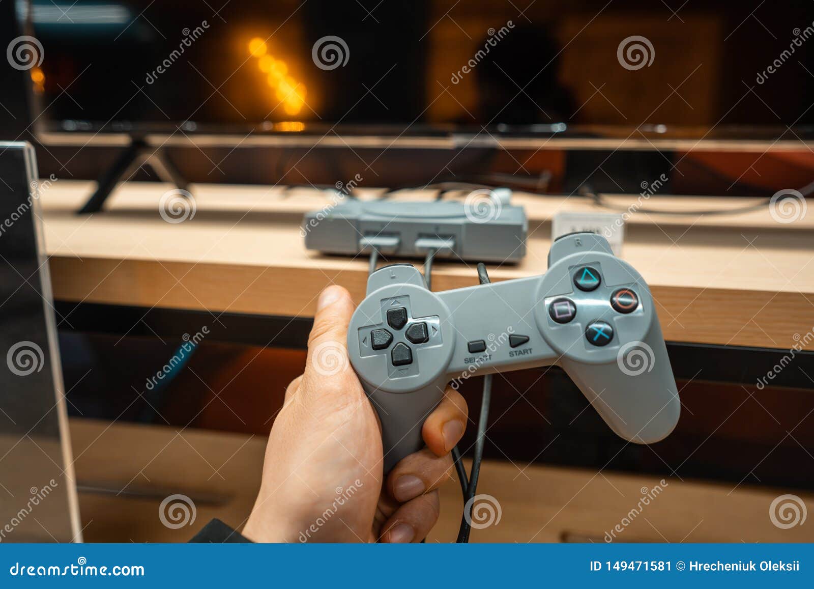Male Hands Holding Old a PS Controller Editorial Photo - Image of ...