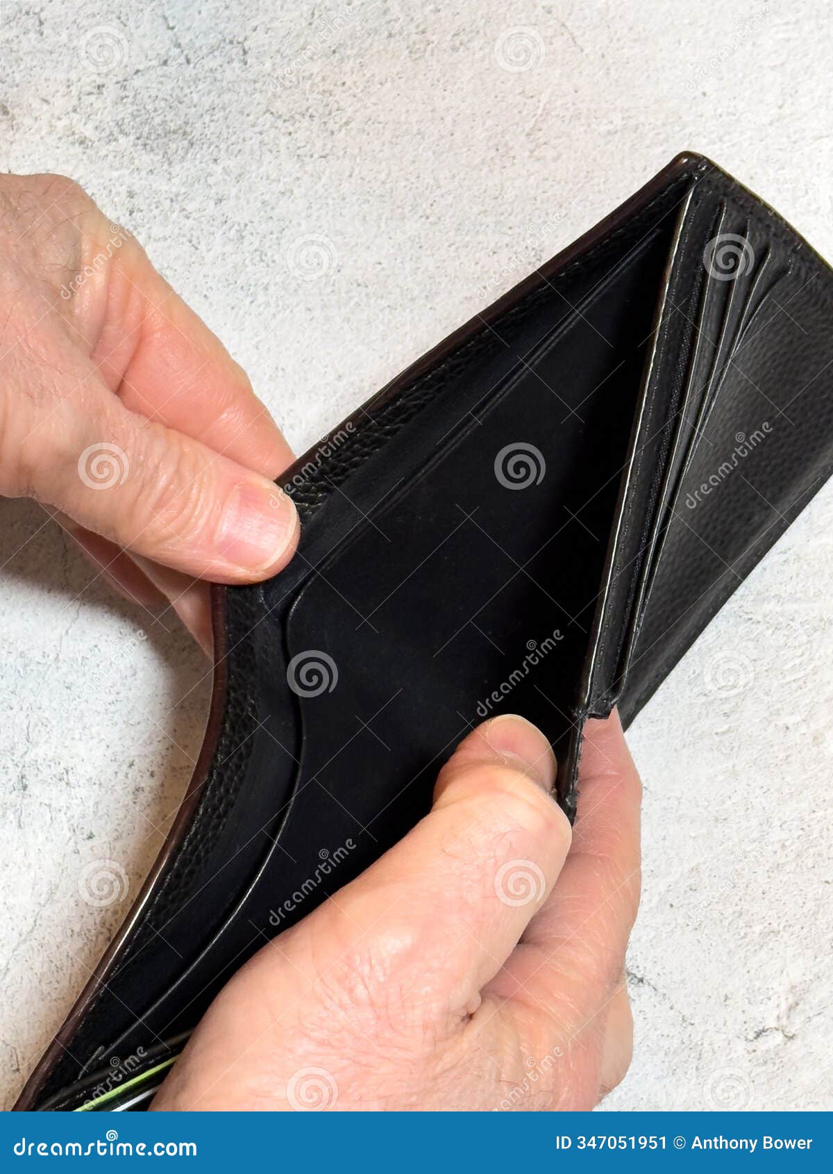 Hands Holding Open a Empty Wallet Stock Image - Image of hand, banking ...