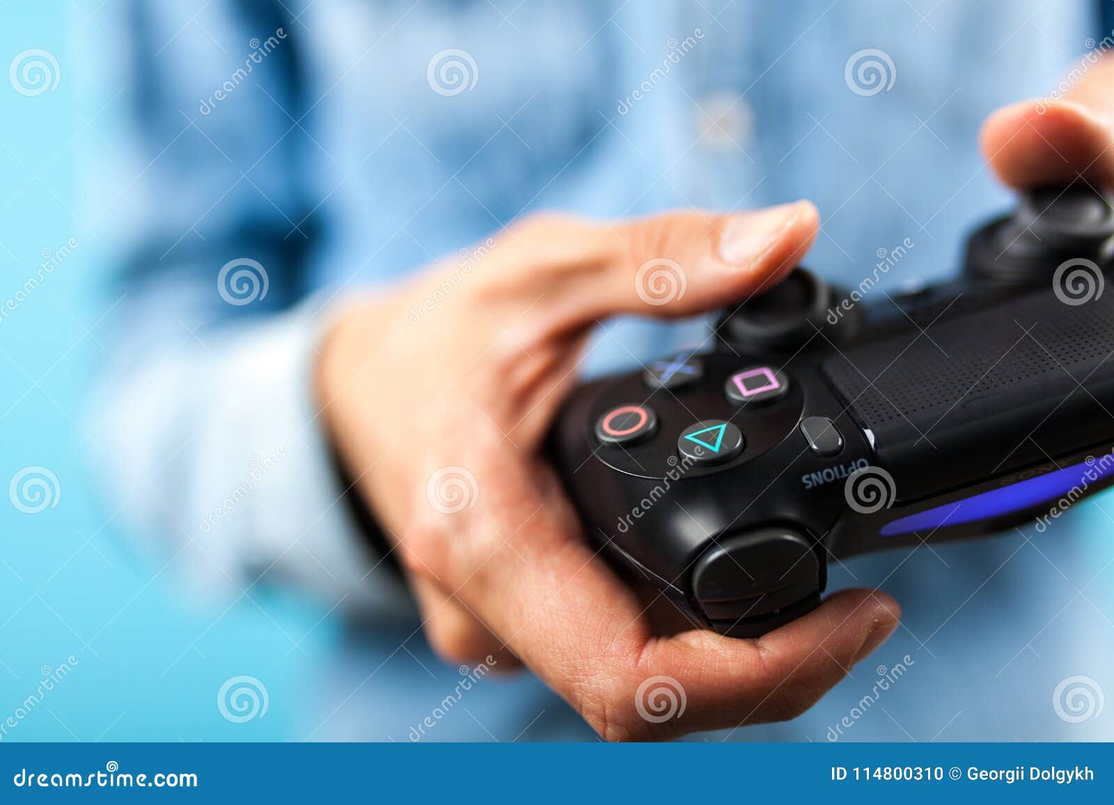 Male Hands Holding a PS4 Controller Editorial Image - Image of play ...