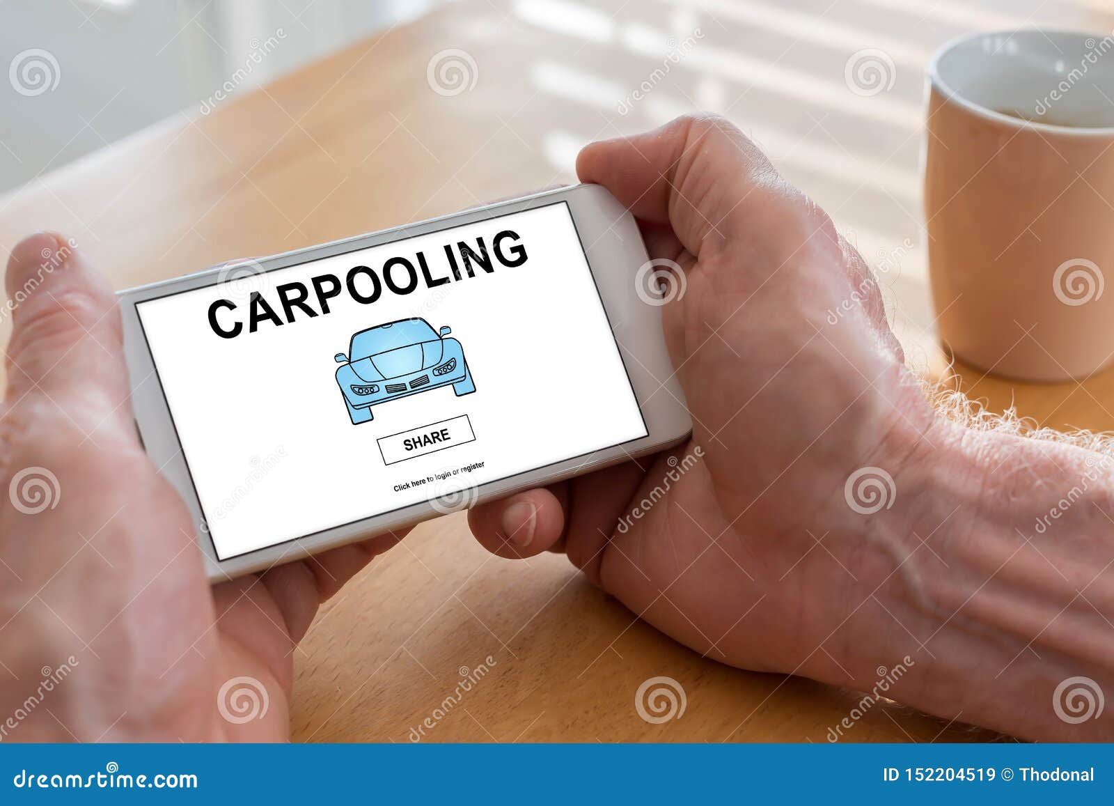 Carpooling Concept on a Smartphone Stock Image - Image of concept ...