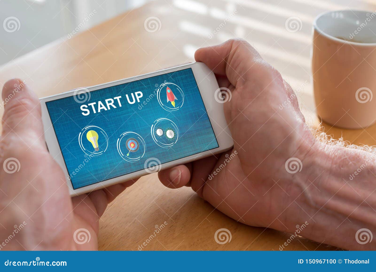 Start Up Concept on a Smartphone Stock Photo - Image of start, strategy ...