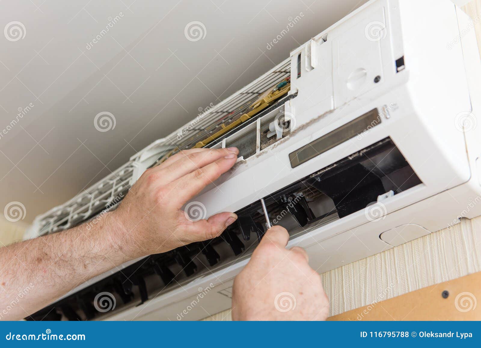 Master Check and Clean Air Conditioning Stock Photo - Image of ...