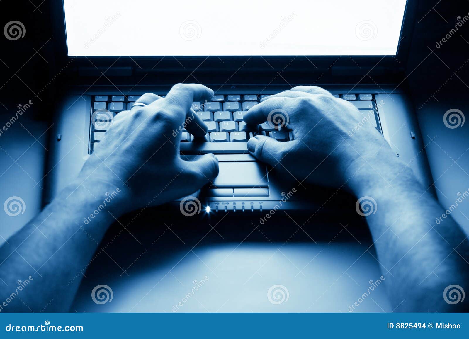 Male hands on laptop stock photo. Image of workplace, wireless - 8825494