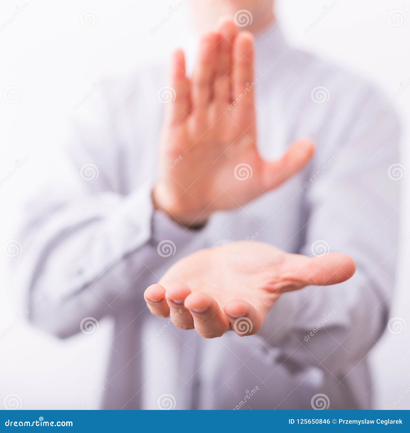 Male Hands are Showing Gesture Take Care of Something Stock Photo ...
