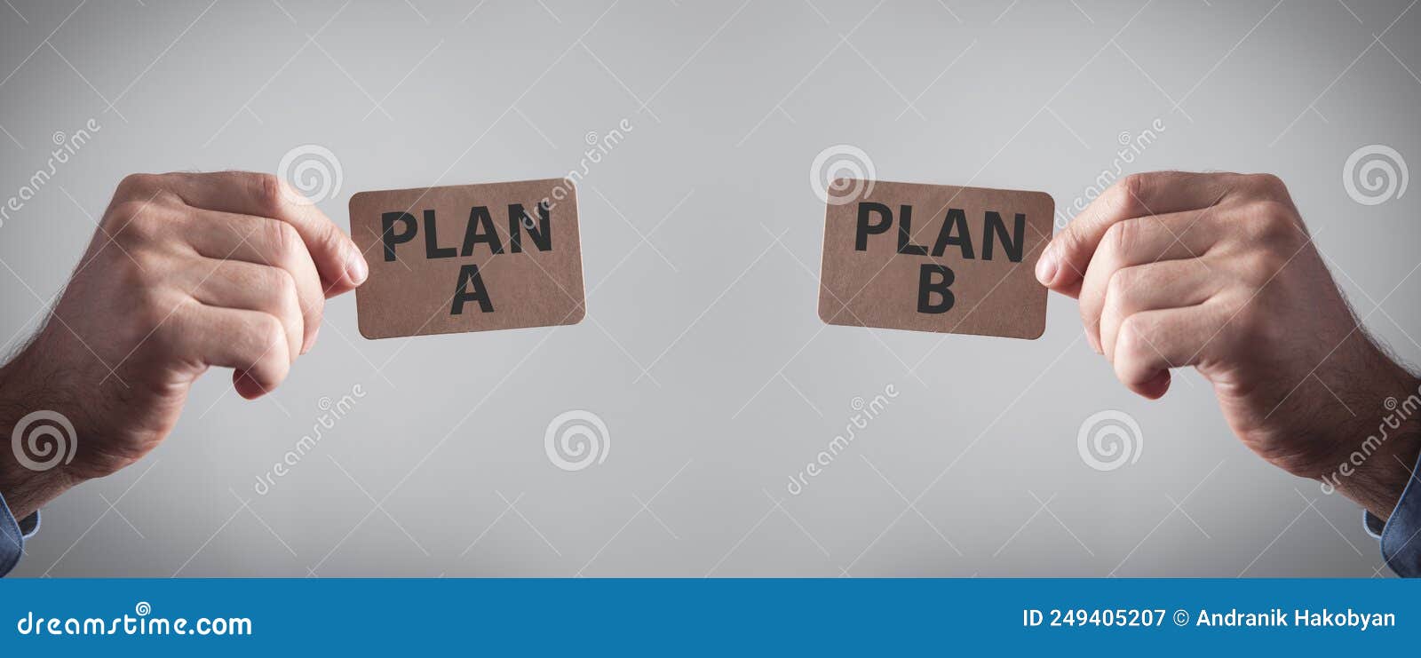 Male Hands Showing Plan a and Plan B. Business Concept Stock Image ...