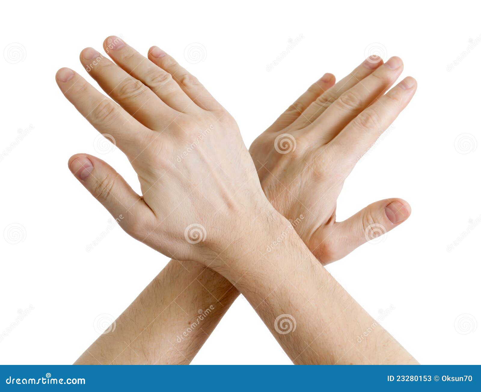 Male Hands Showing Sign of Stop Stock Image - Image of refuse, gesture ...