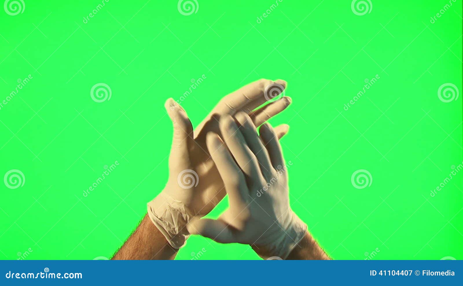 Male Hands with Surgical Gloves Clapping on Green Screen Stock Video ...