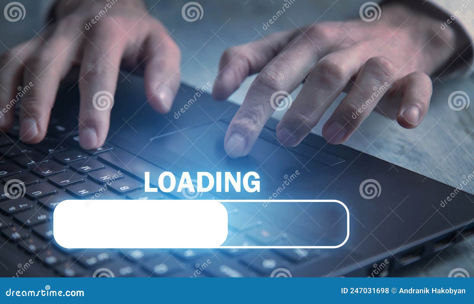 Male Hands Typing in Computer Keyboard. Loading Stock Photo - Image of ...