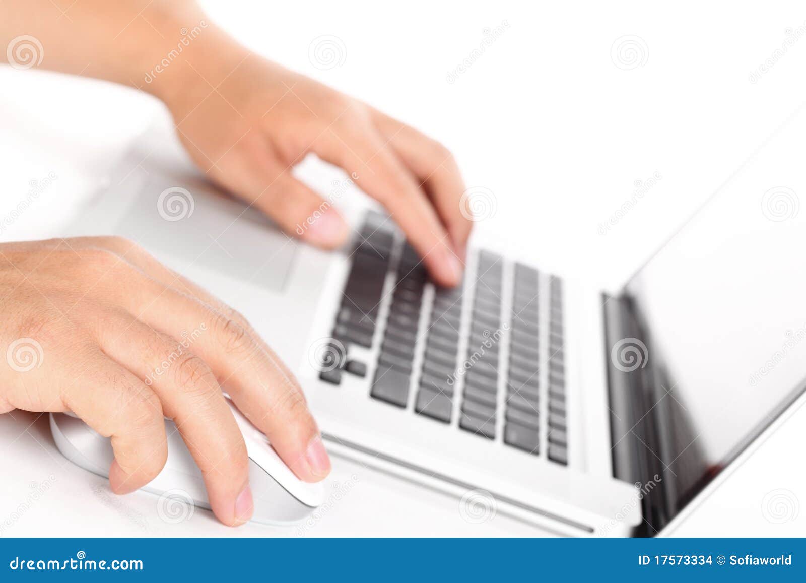 Male hands using computer. stock photo. Image of modern - 17573334