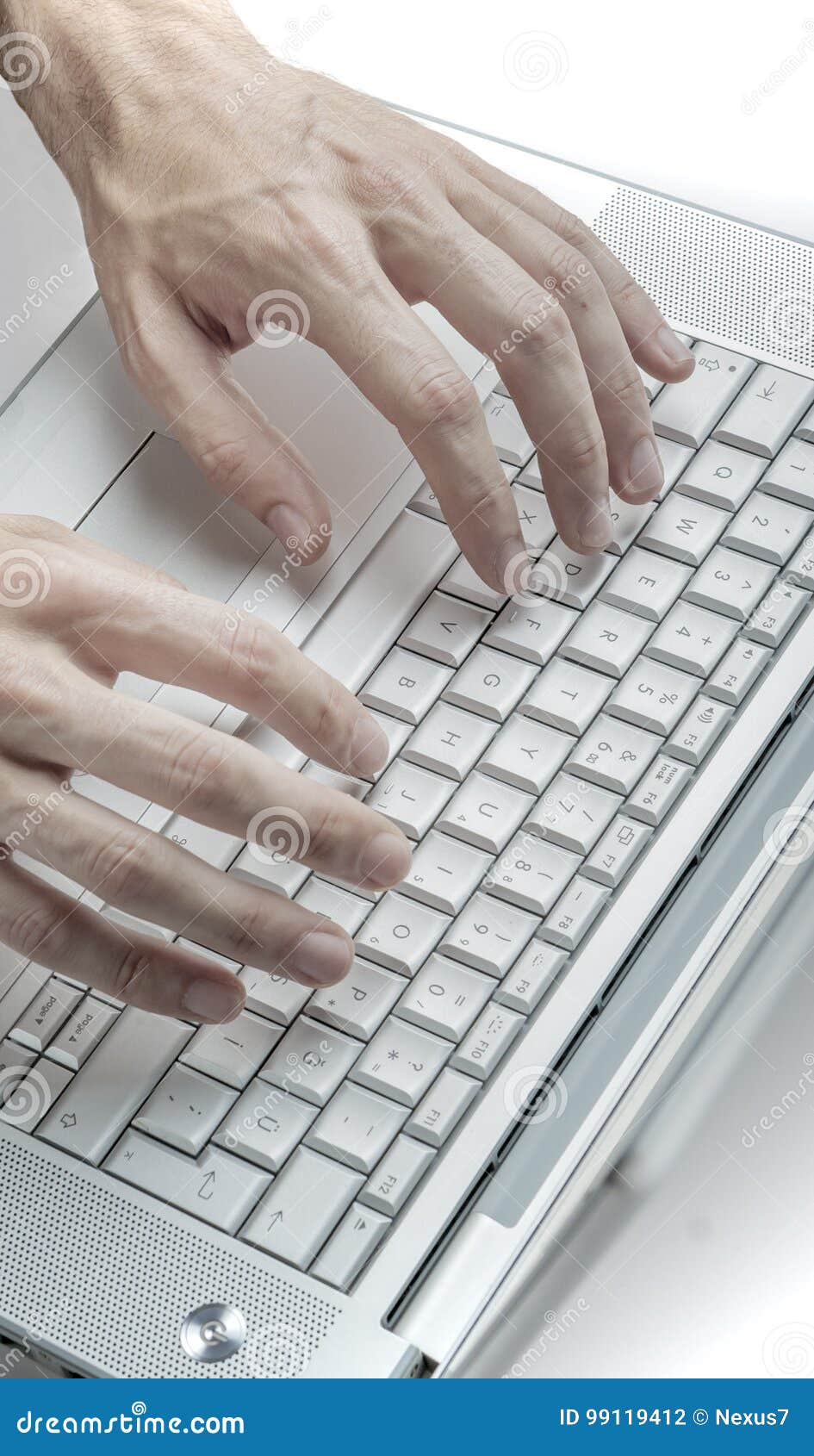 Male hands using keyboard stock photo. Image of fingernails - 99119412