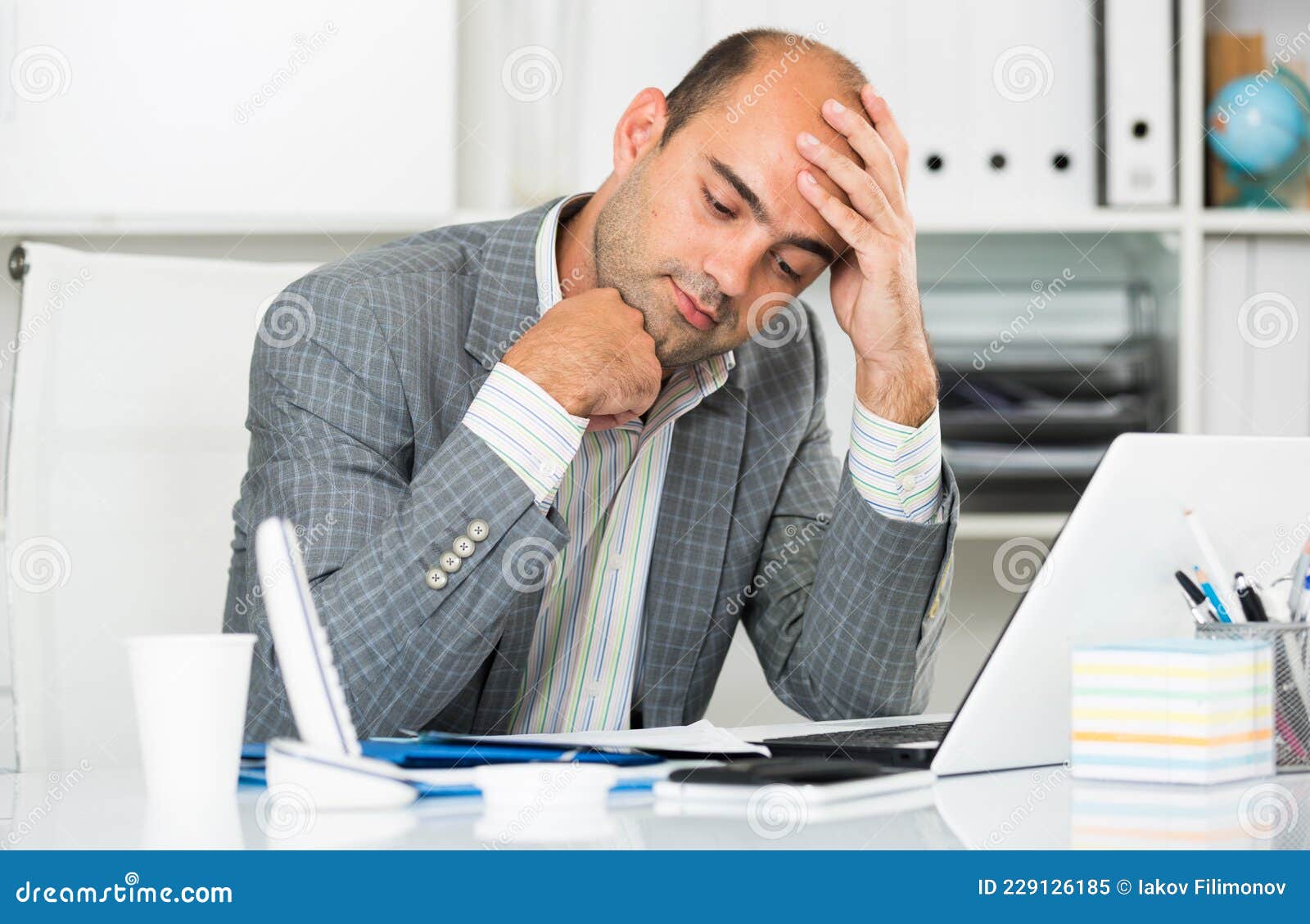 Male Having Lot of Work and Problems Stock Image - Image of caucasian ...