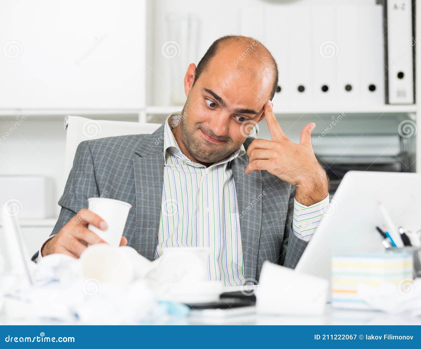 Male Having Lot of Work and Problems Stock Image - Image of caucasian ...