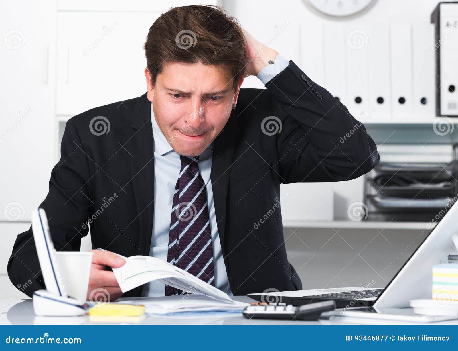 Male Having Lot of Work and Problems Stock Image - Image of ...