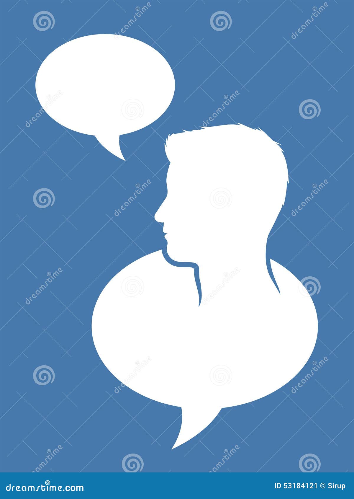 Male Head Inside a Speech Bubble Stock Vector - Illustration of concept ...