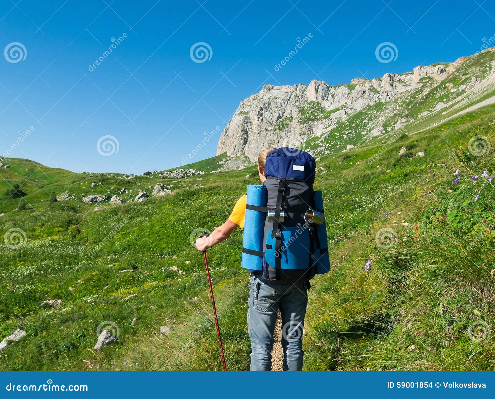 Male hiker with backpack stock photo. Image of backpacker - 59001854