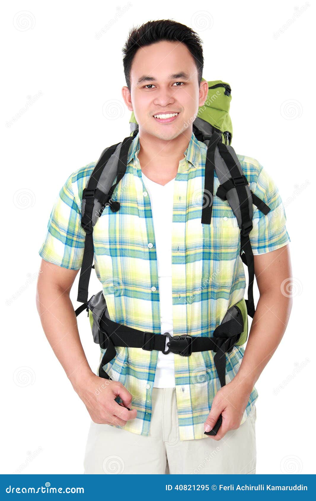 Male hiker with backpack stock image. Image of backpacker - 40821295