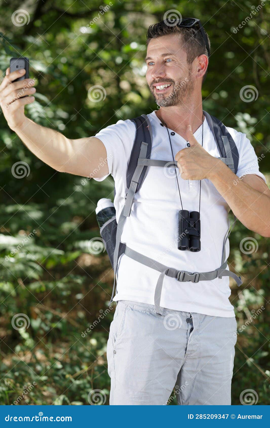 Male Hiker Posing Okay Selfie Stock Image - Image of mountaineer ...