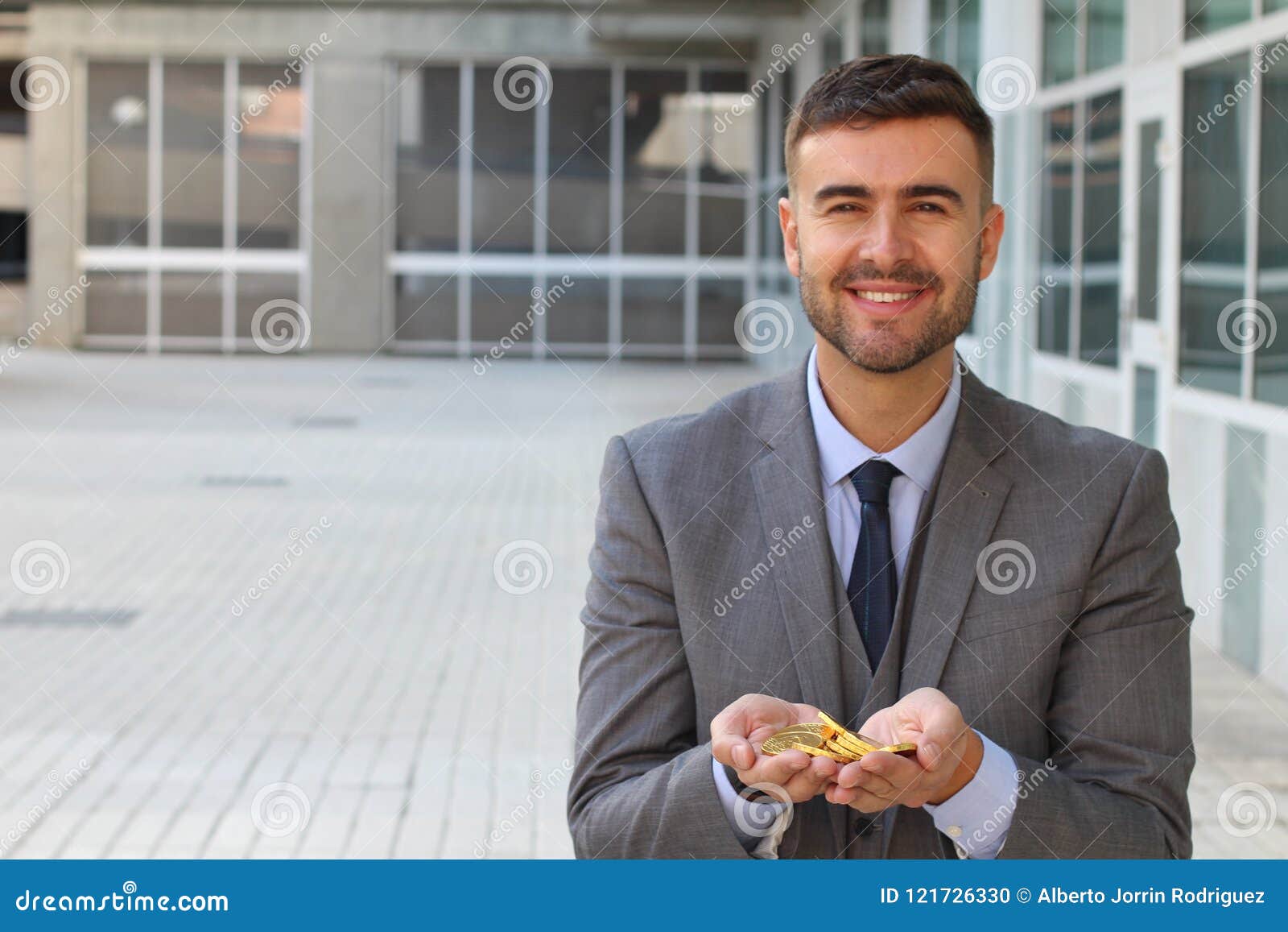 Male Holding His Rewards in the Office Stock Photo - Image of market ...