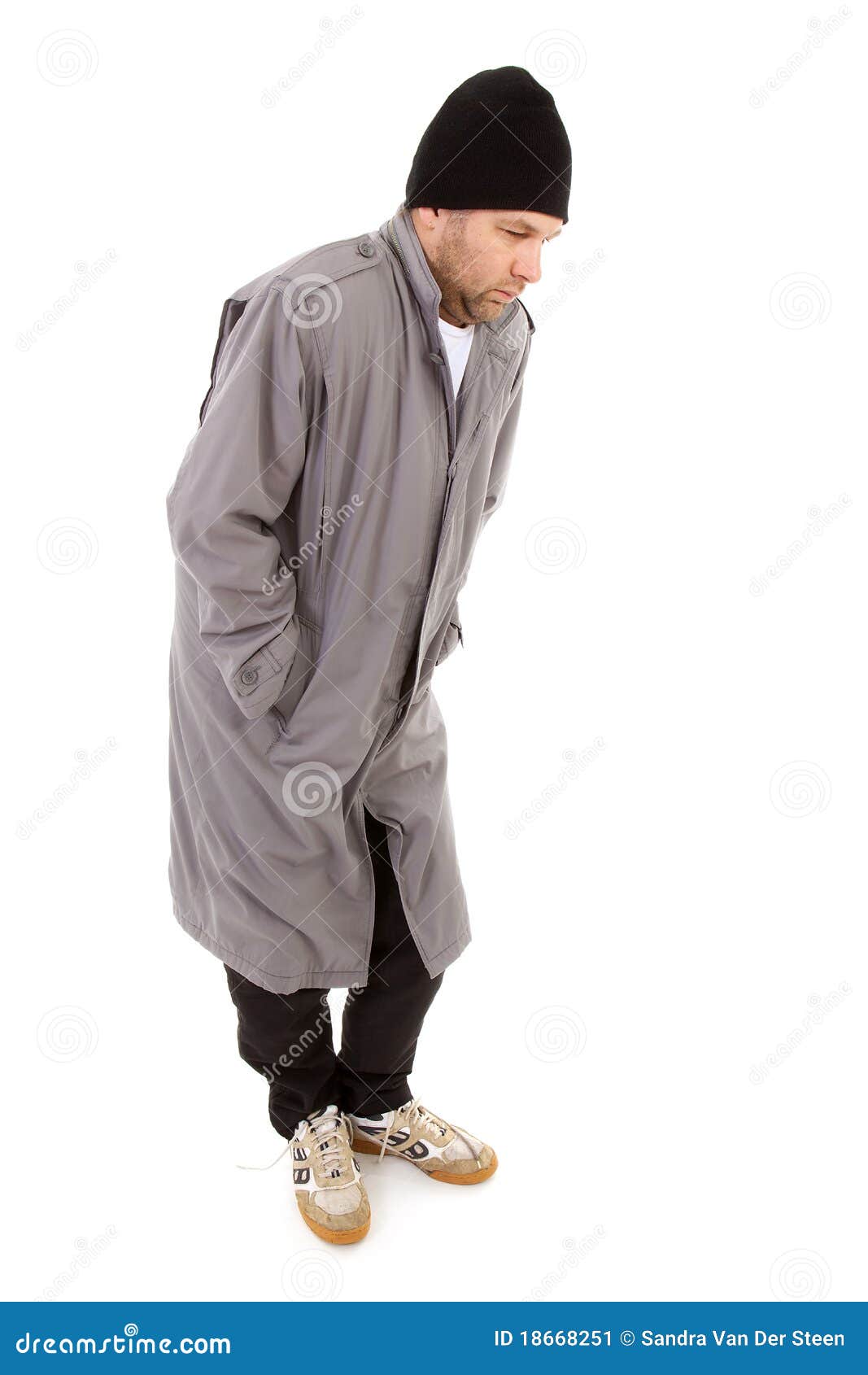 Male homeless tramp stock image. Image of isolated, lonely - 18668251