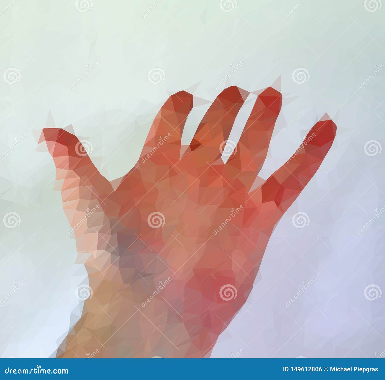 Male Human Polygonized Hand Showing Different Gestures Stock Photo ...