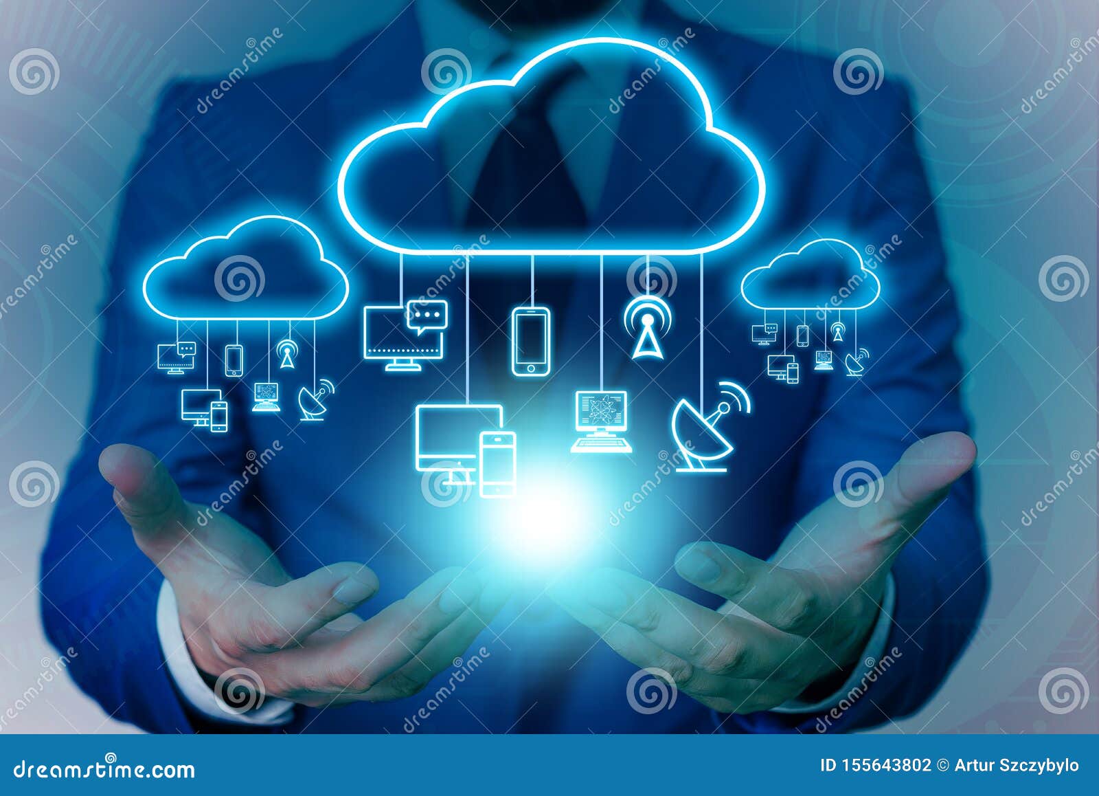 Male Human Presenting a Presentation Using the Latest Sophisticated ...