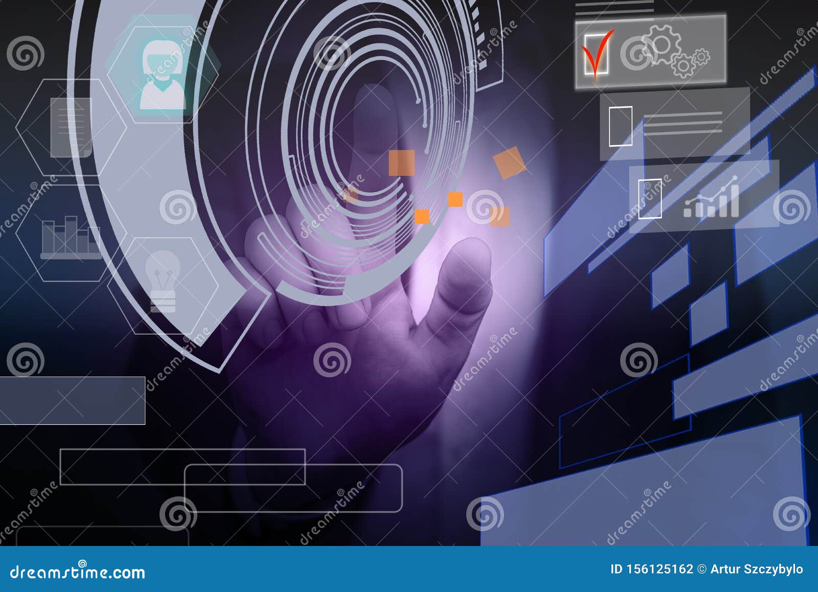 Male Human Presenting a Presentation Using the Latest Sophisticated ...