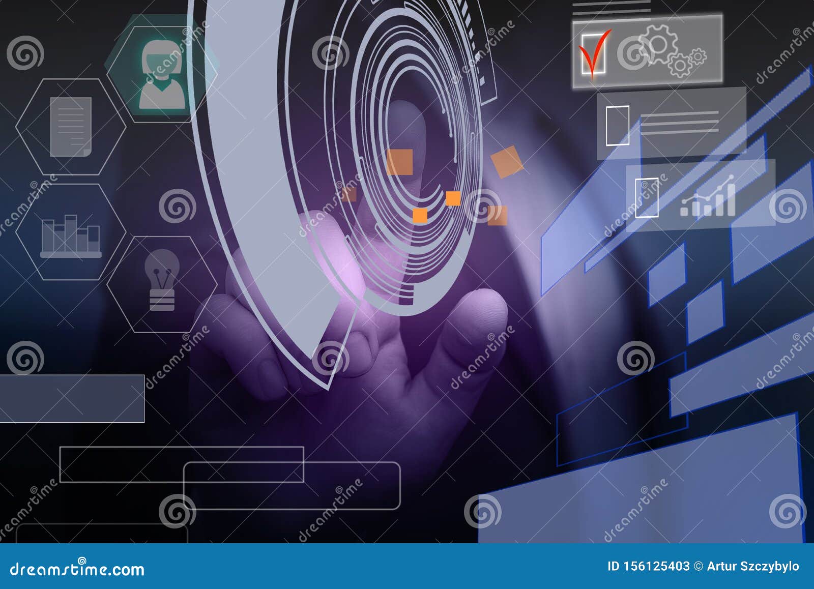 Male Human Presenting a Presentation Using the Latest Sophisticated ...