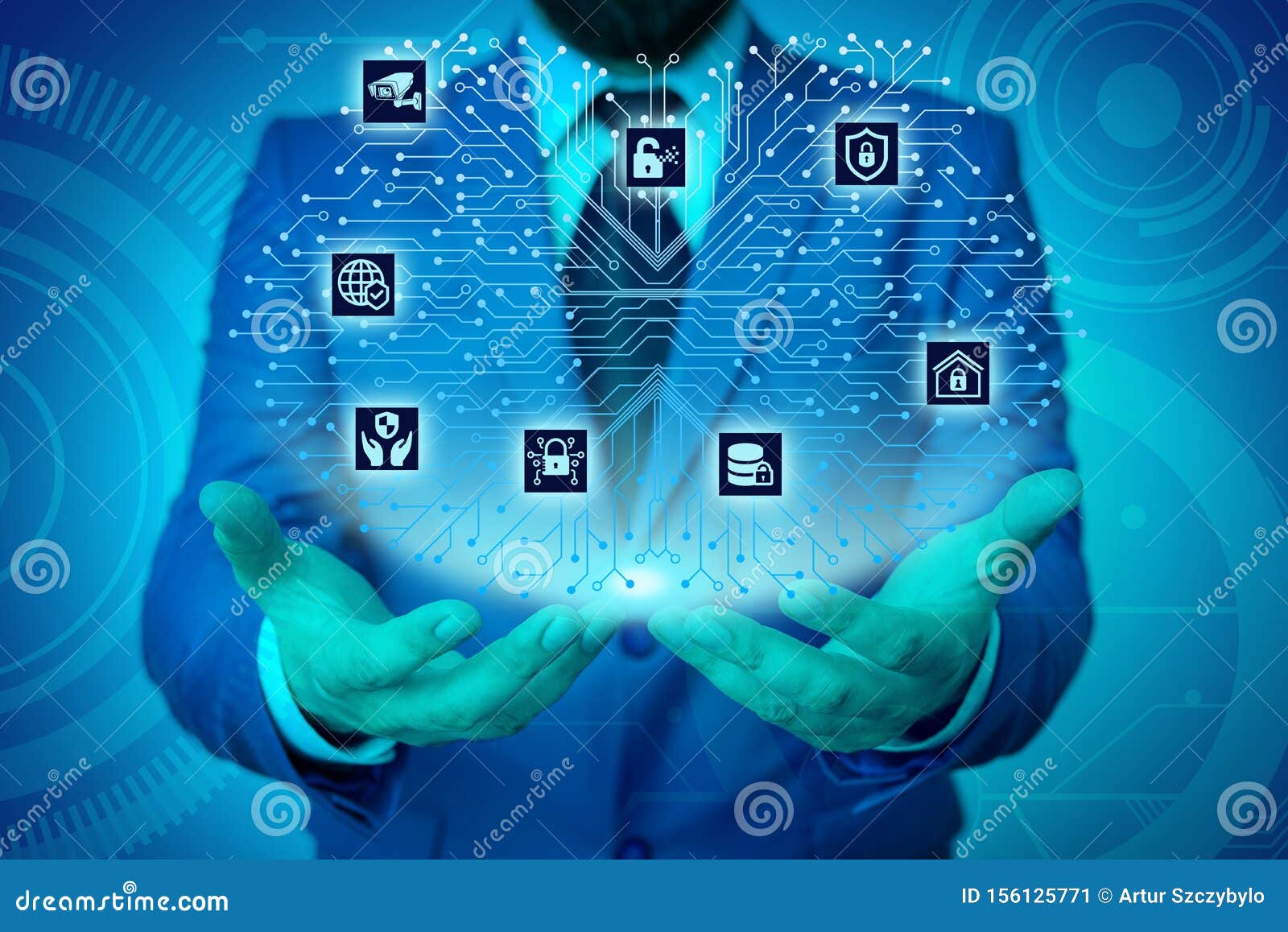 Male Human Presenting a Presentation Using the Latest Sophisticated ...