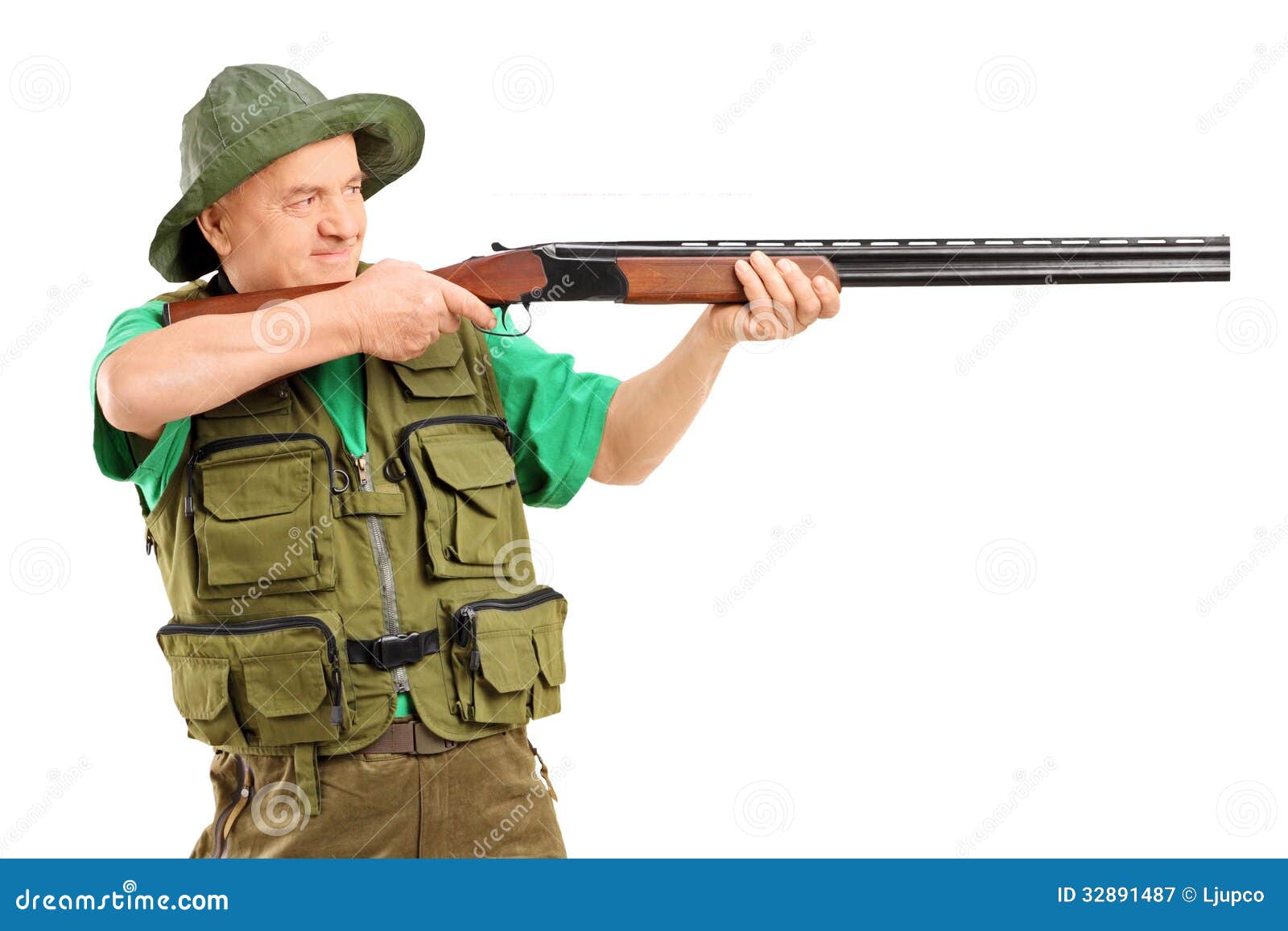 Male Hunter Shooting with a Rifle Stock Image - Image of lifestyle ...