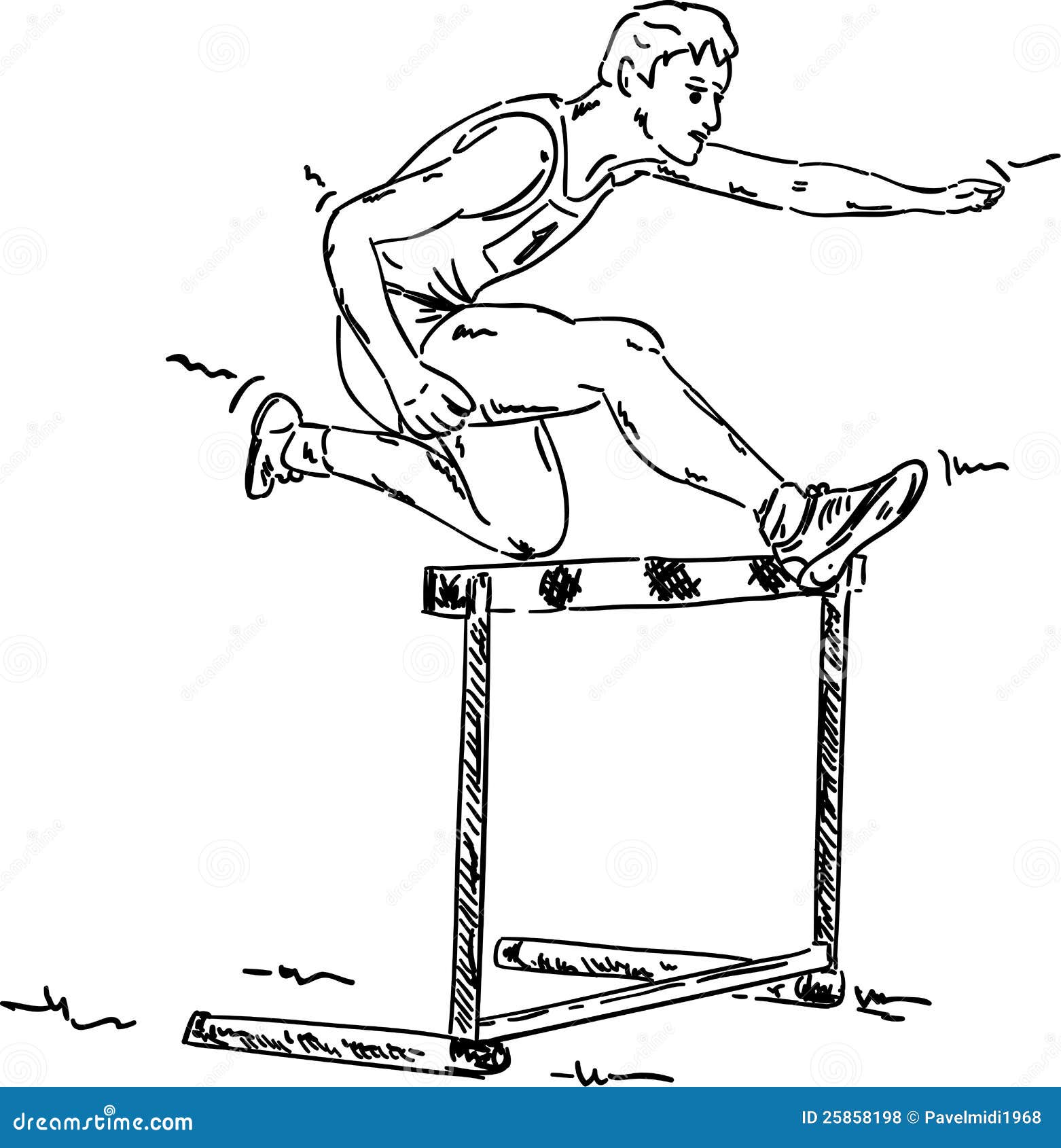 Male in a hurdle race stock vector. Illustration of challenge - 25858198