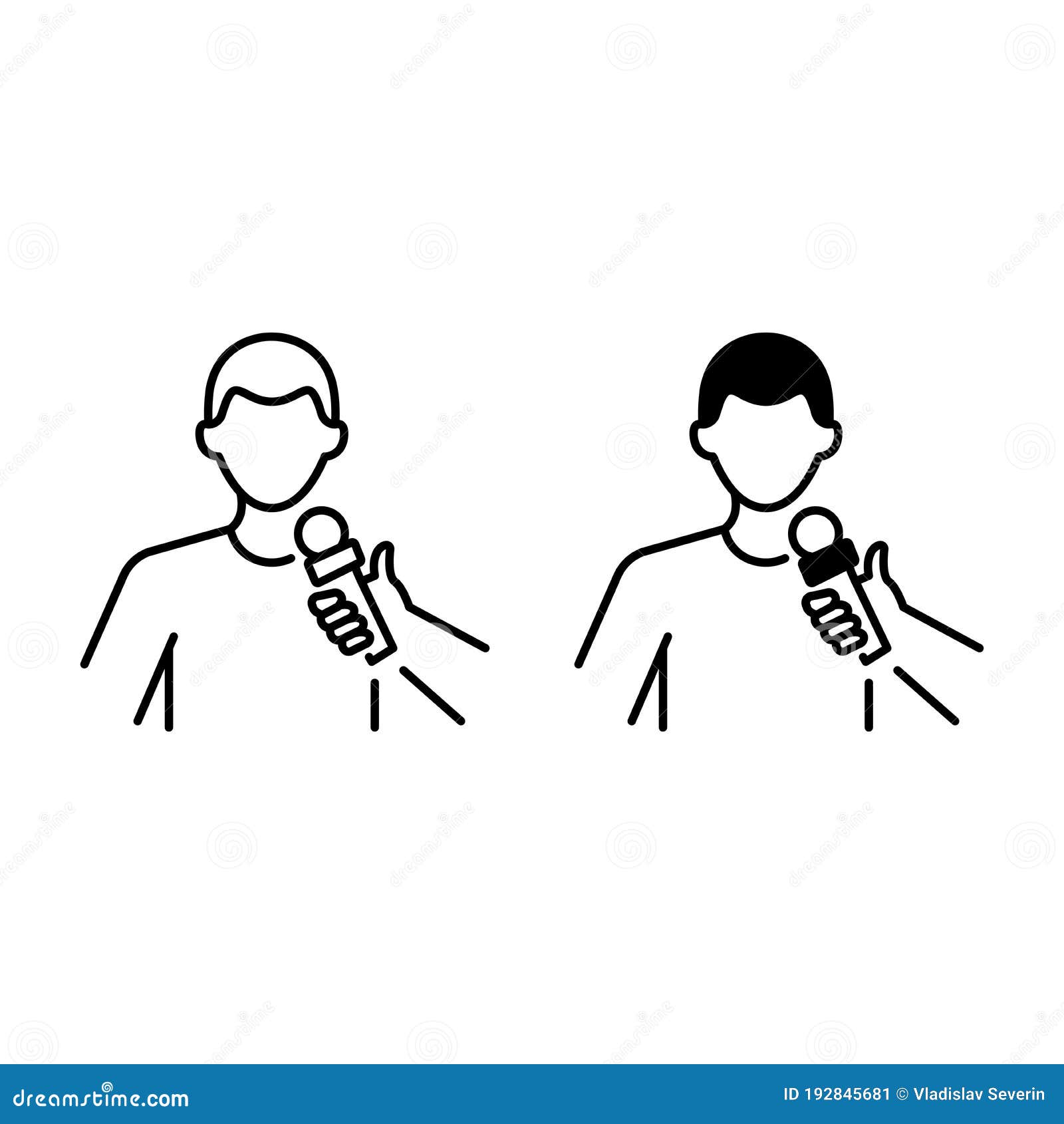 Male Interview Outline and Glyph Icons Stock Vector - Illustration of ...