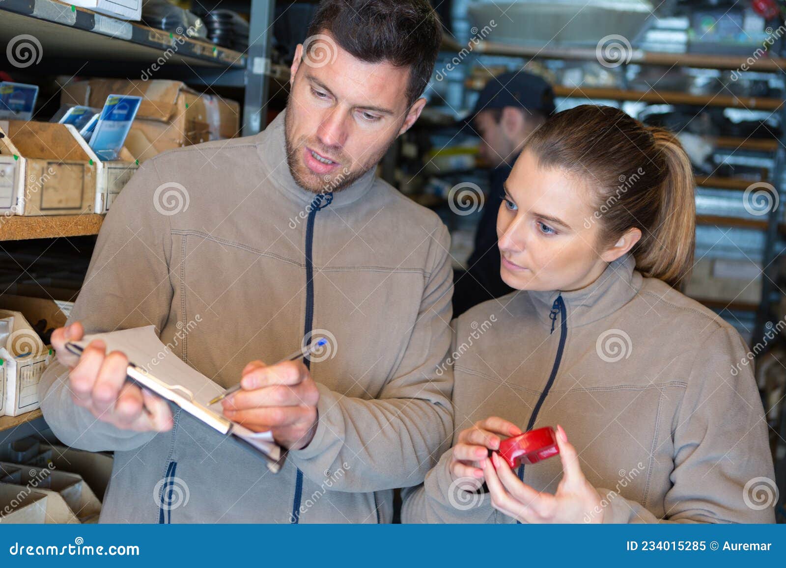 Male Inventory Worker Checking List Stock Image - Image of store, depot ...
