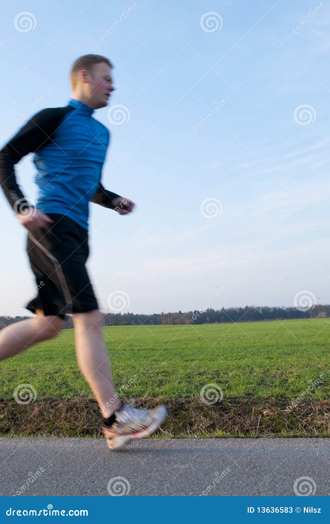 Male Jogger with Motion Blur Stock Image - Image of race, runner: 13636583