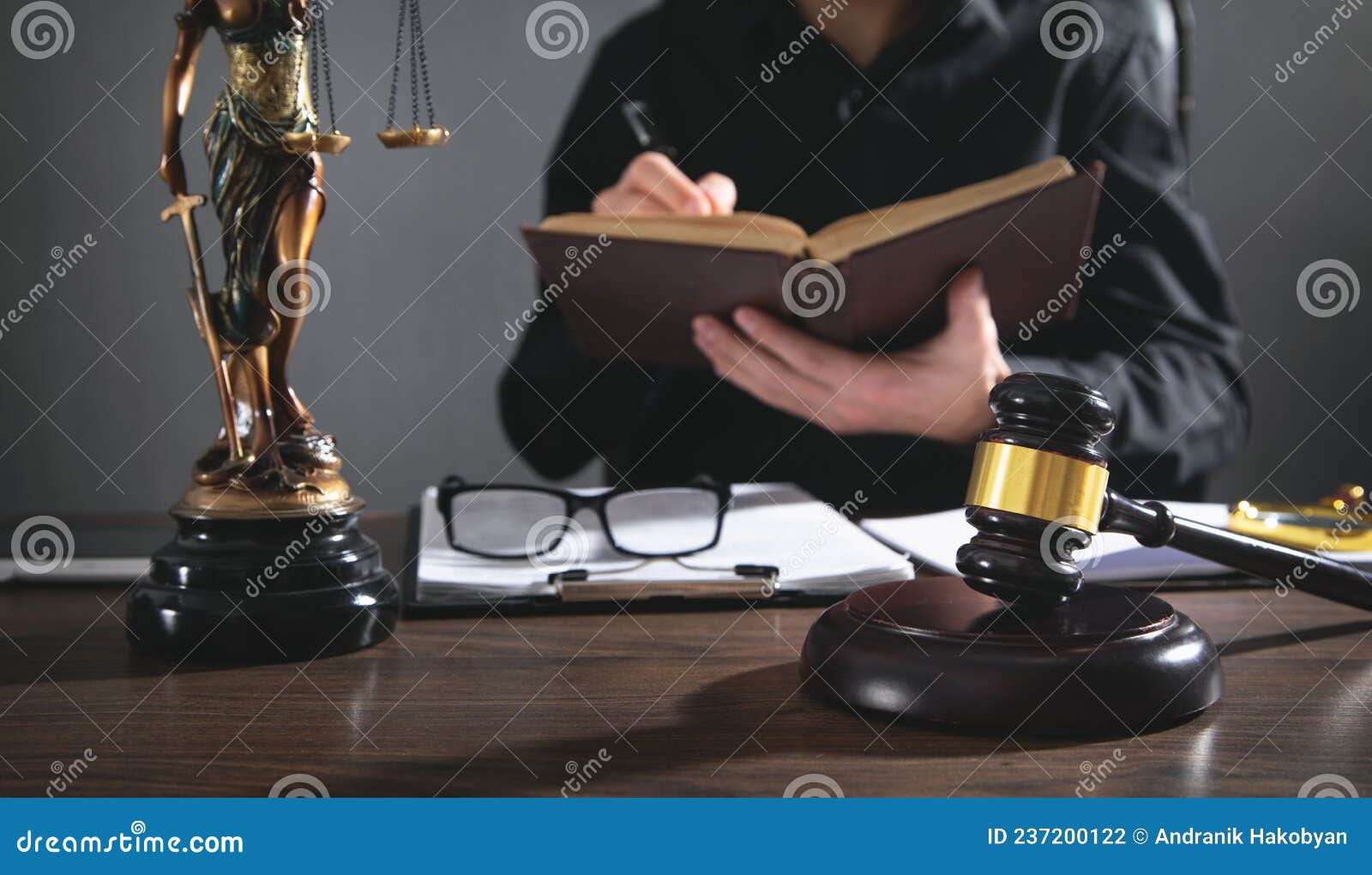 Male Judge Working in Courtroom Stock Photo - Image of lawyer, office ...