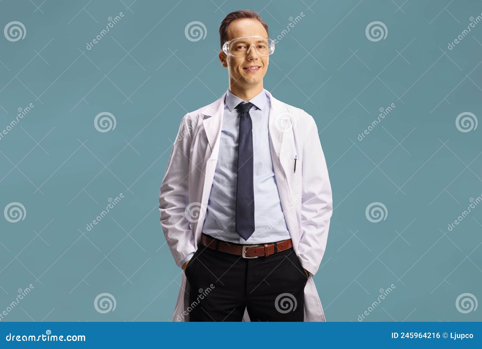 Male Lab Worker with Protective Goggles Stock Photo - Image of health ...