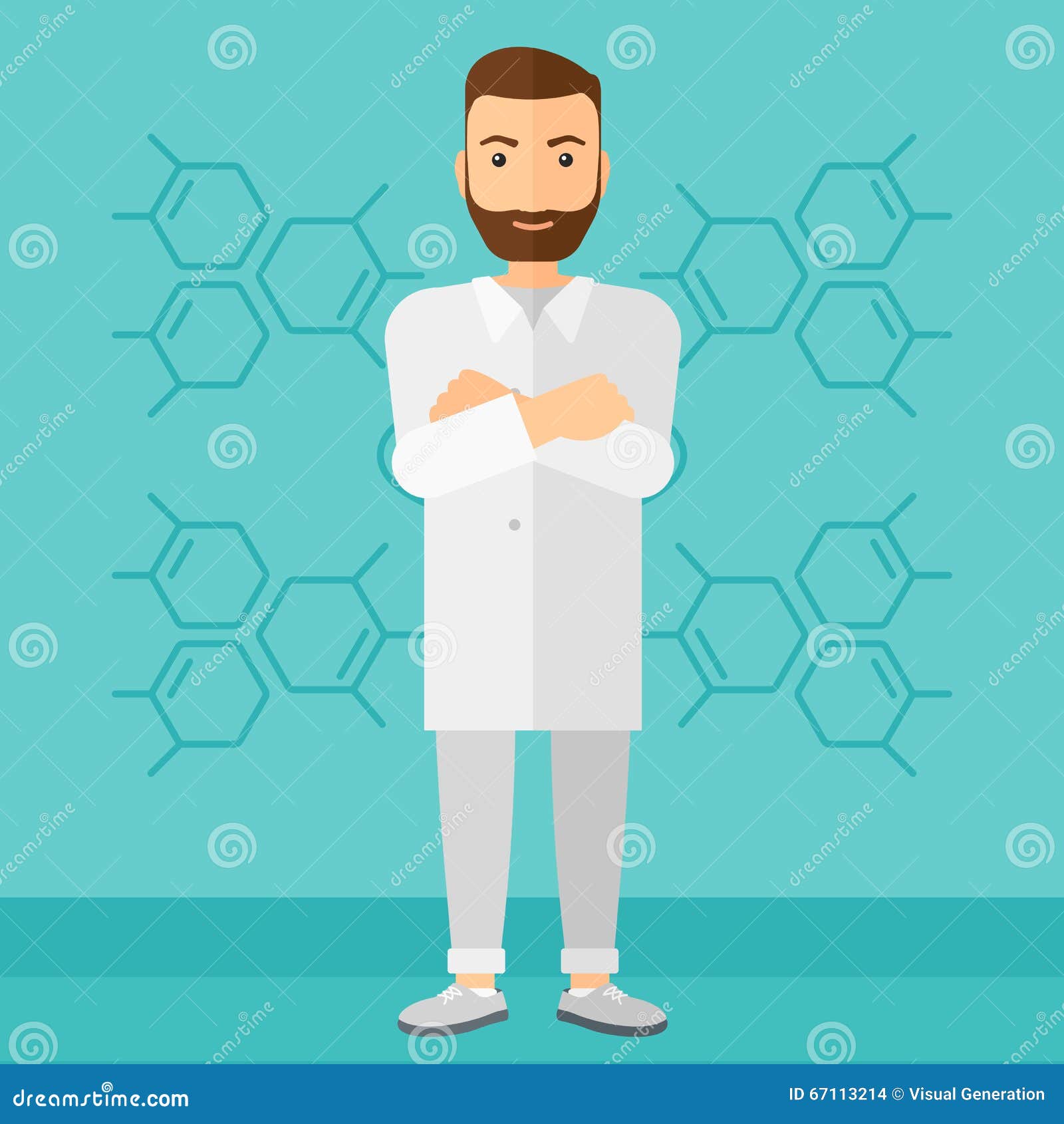Male laboratory assistant. stock vector. Illustration of person - 67113214