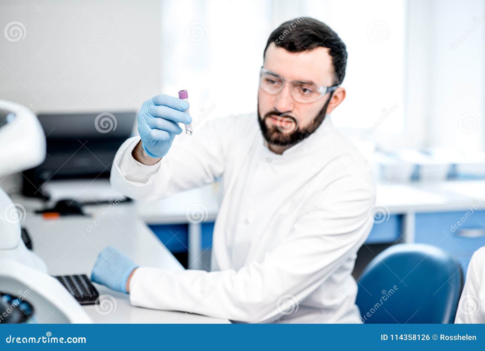 Laboratory Assistant Making Analysis Stock Photo - Image of ...