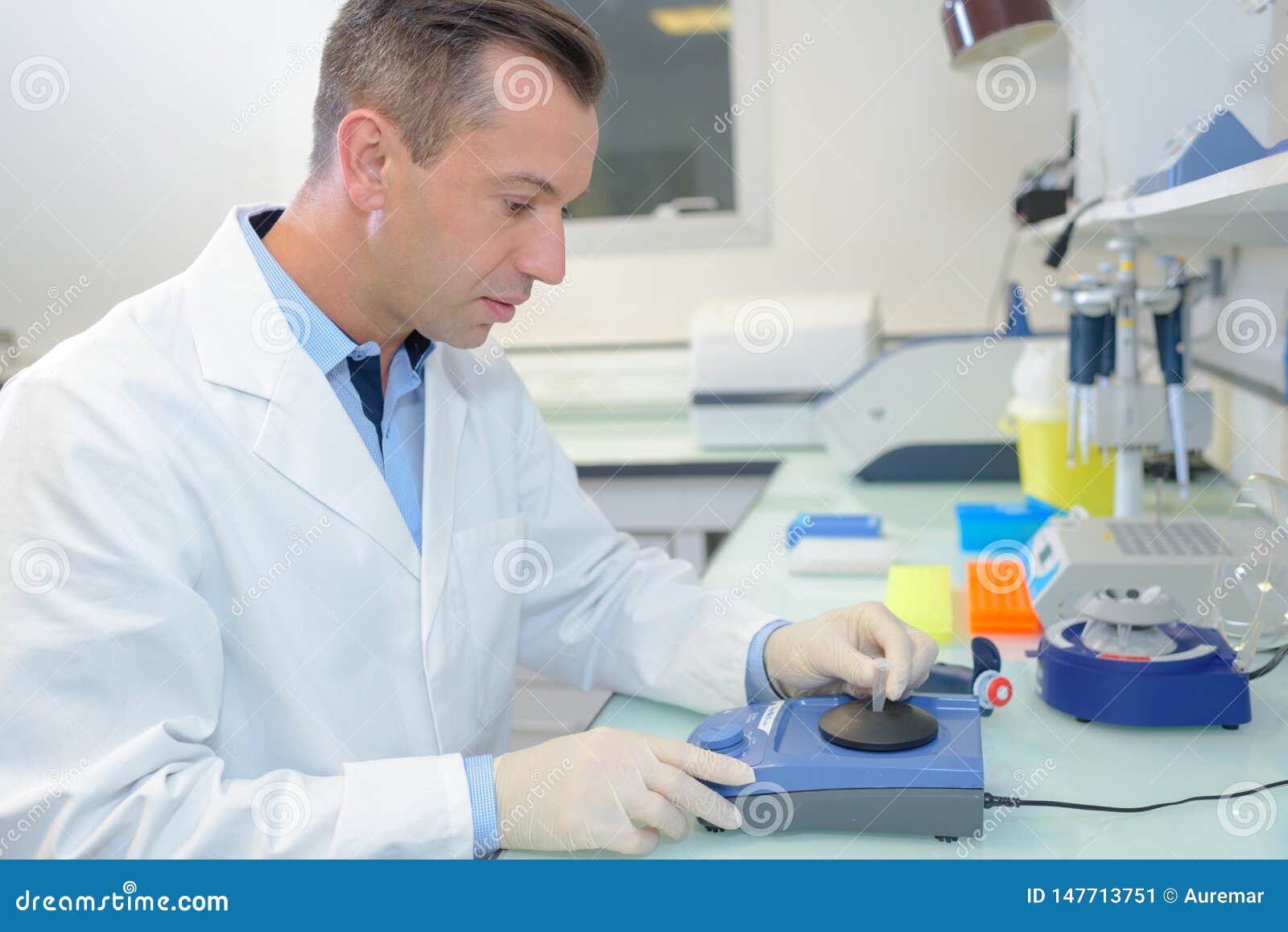 Male Laboratory Technician at Work Stock Image - Image of equipment ...