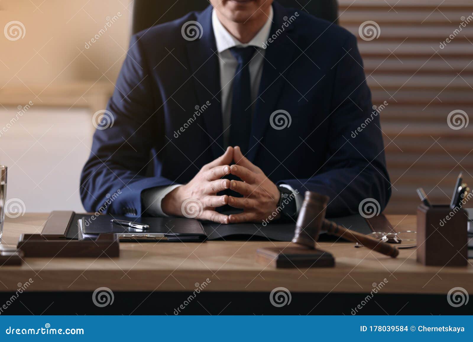 Male Lawyer at Table in Office Stock Photo - Image of guidance ...