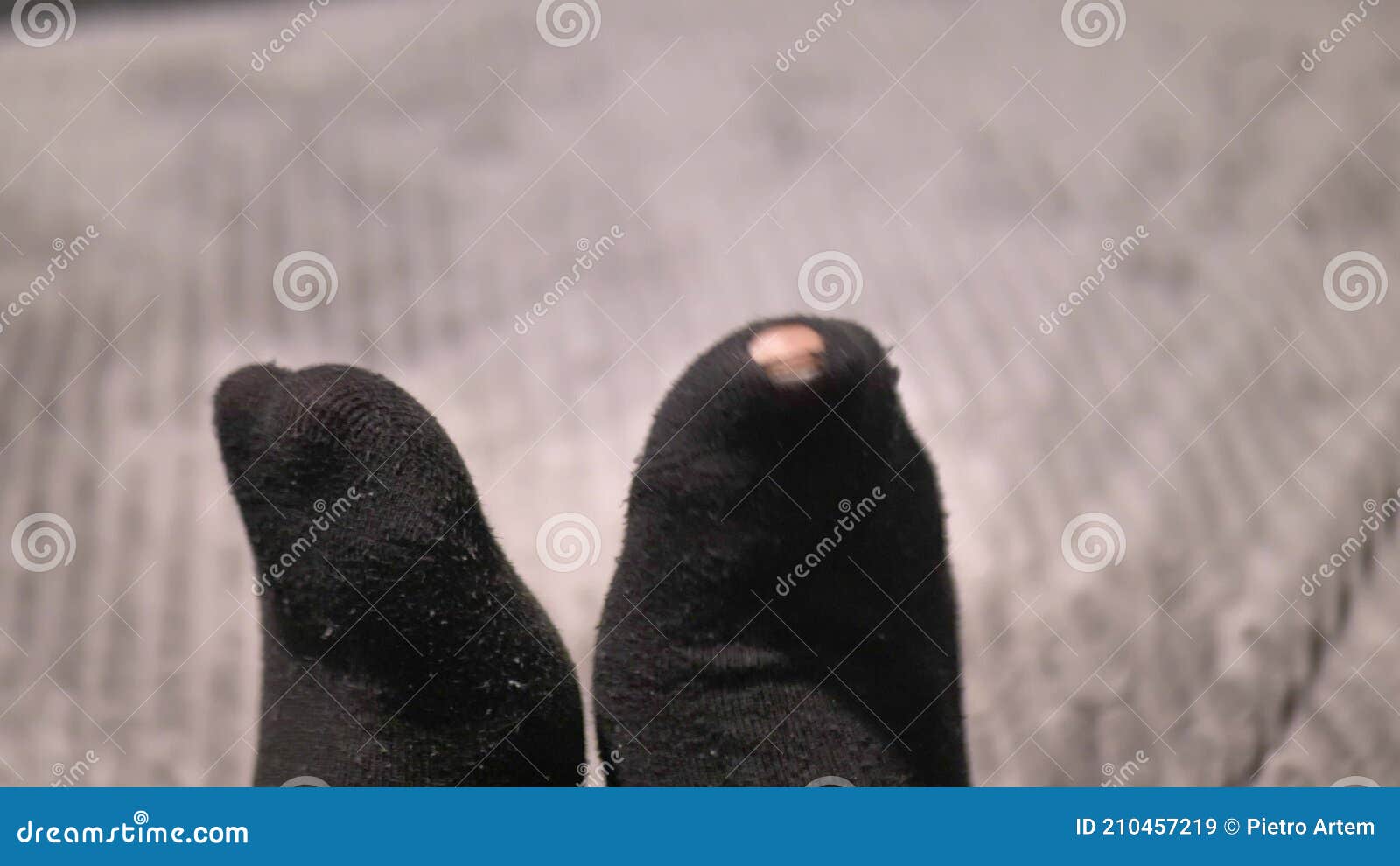 Male Legs in Holey Socks, Close-up Stock Video - Video of fingernail ...