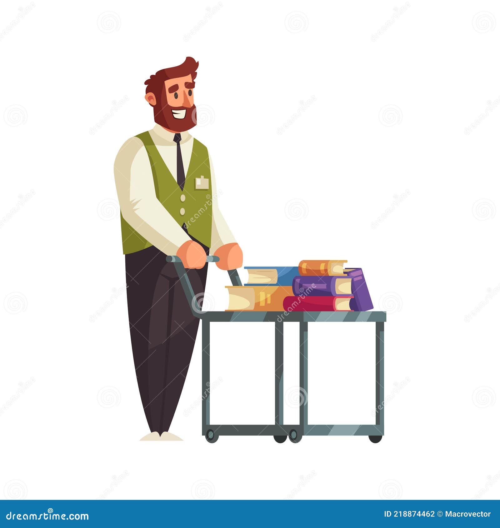 Male Librarian Avatar. Books Seller Character. Profile User, Person ...