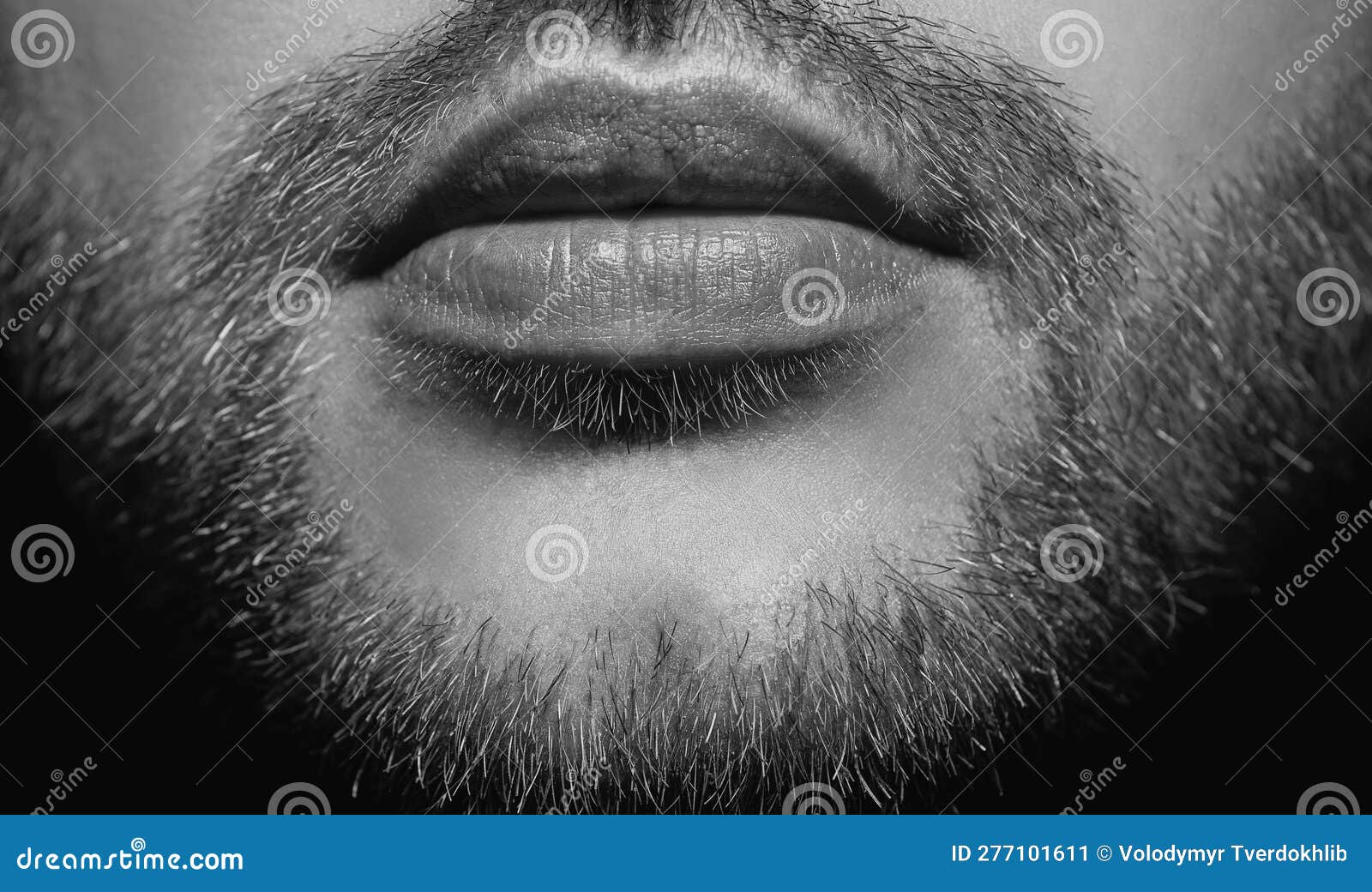 Male Lips. Handsome Man Mouths Close Up. Stock Image - Image of male ...