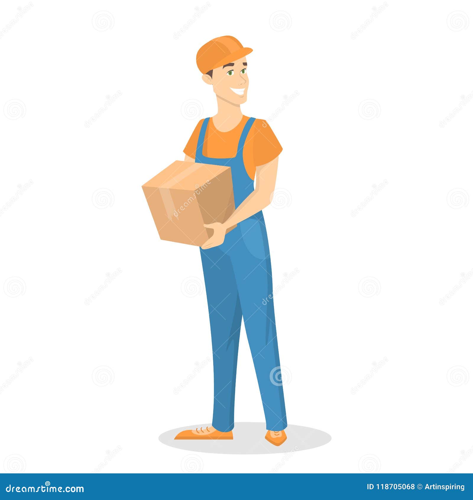 Male loader working. stock vector. Illustration of carring - 118705068