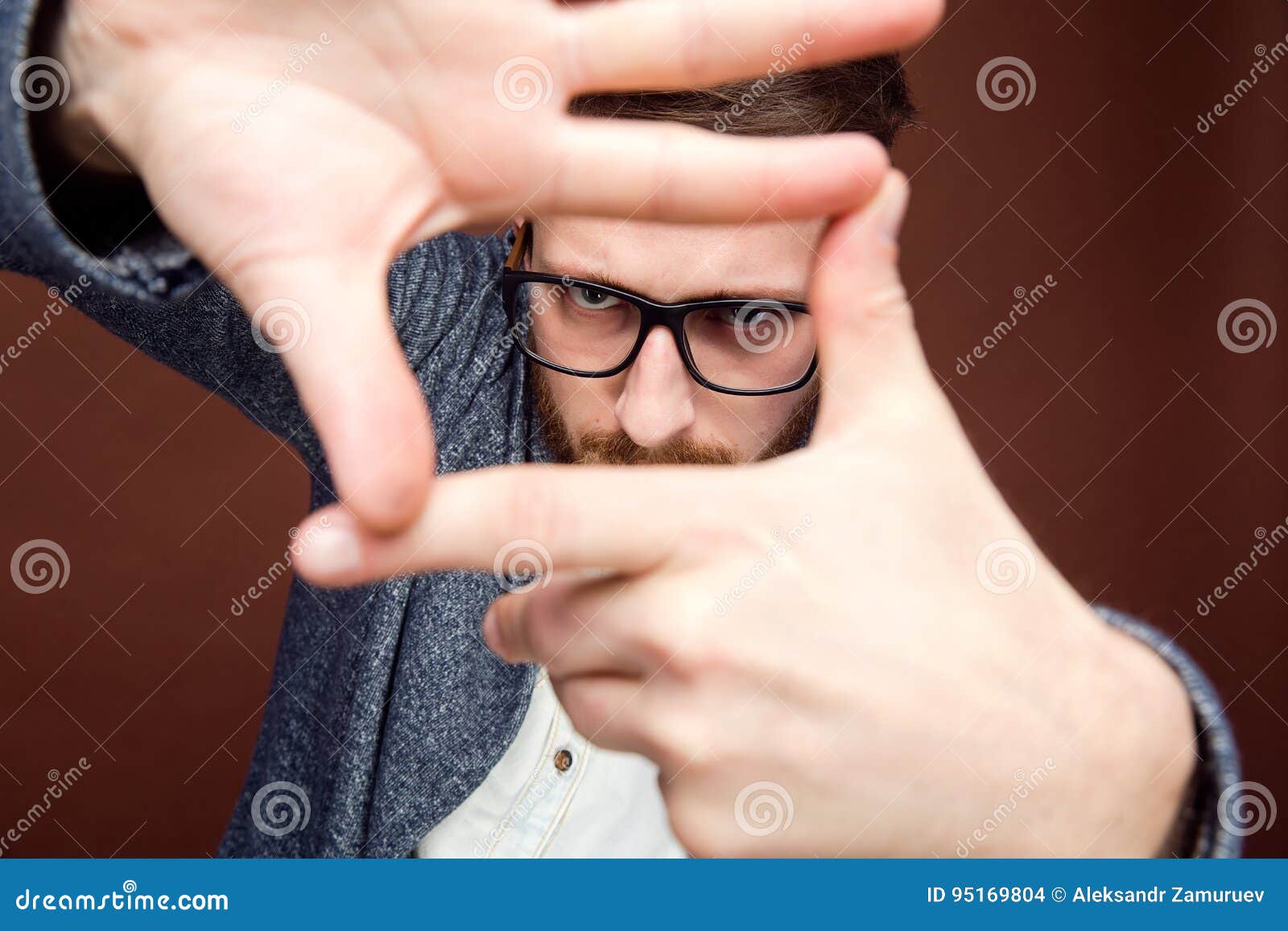 Male Making Camera from Hands Stock Photo - Image of confident, stylish ...