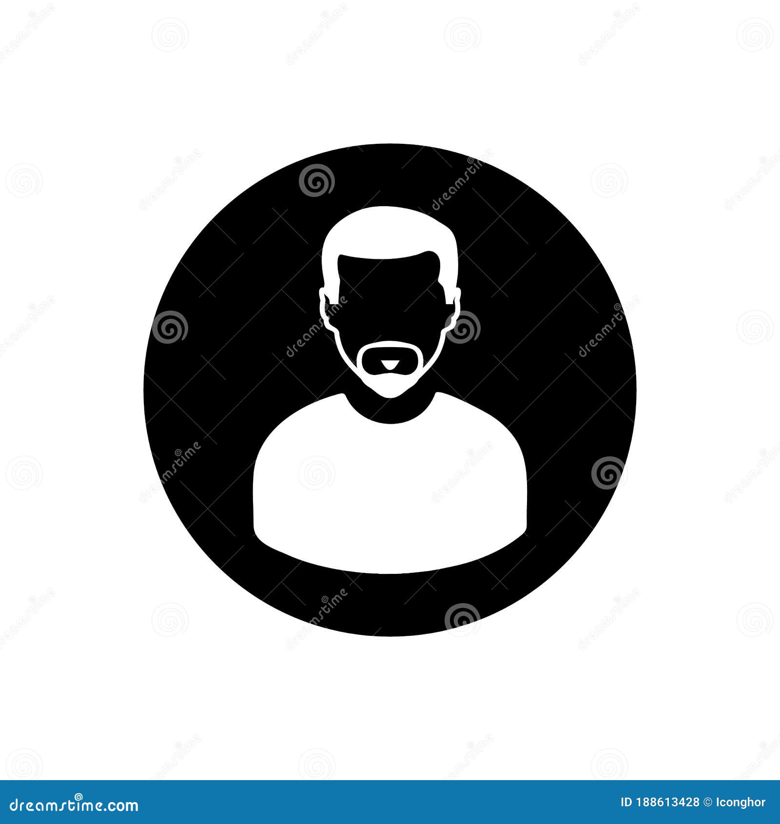 Male, Man Button Icon. stock vector. Illustration of male - 188613428
