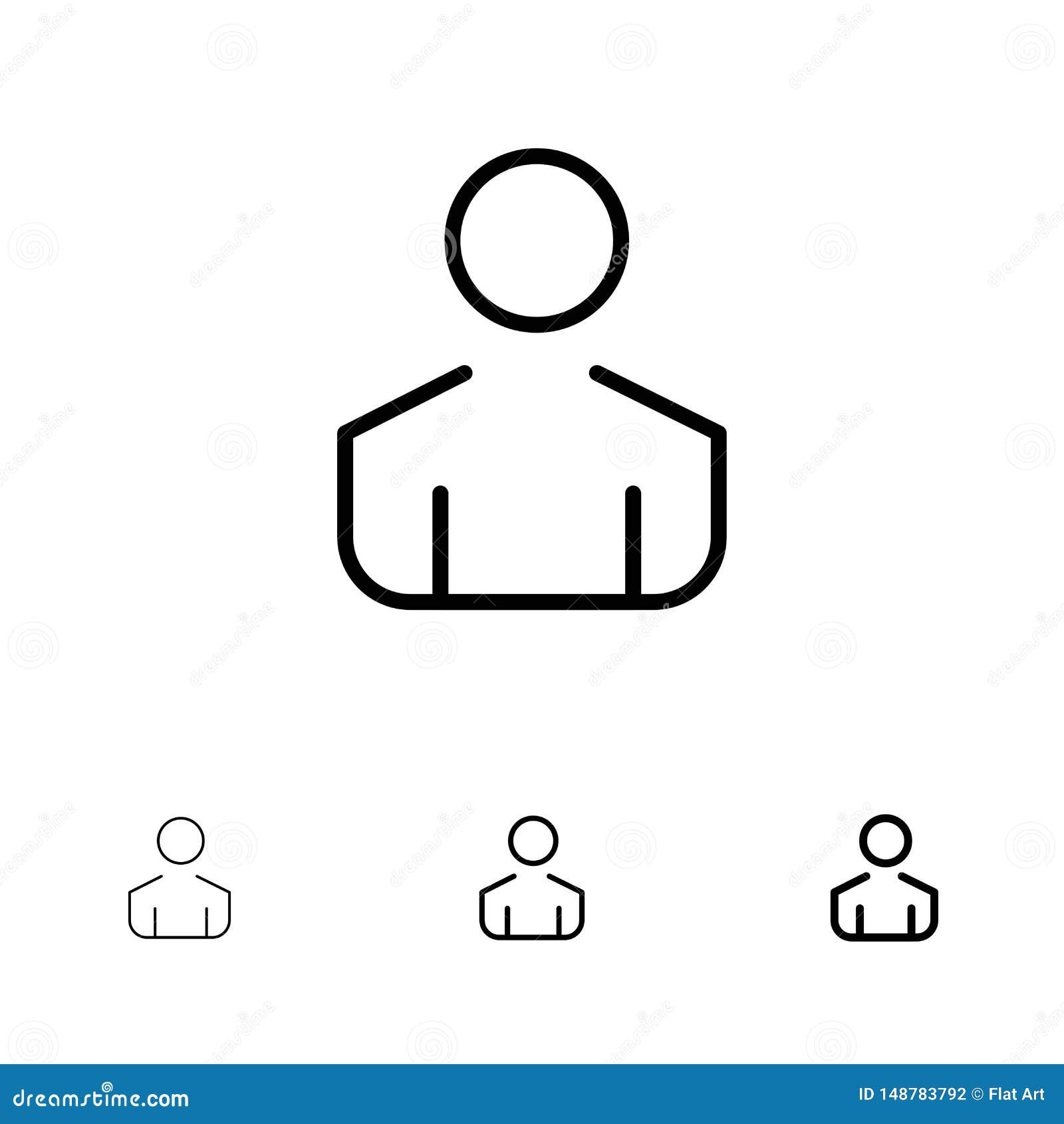 Male, Man, Person Bold and Thin Black Line Icon Set Stock Vector ...