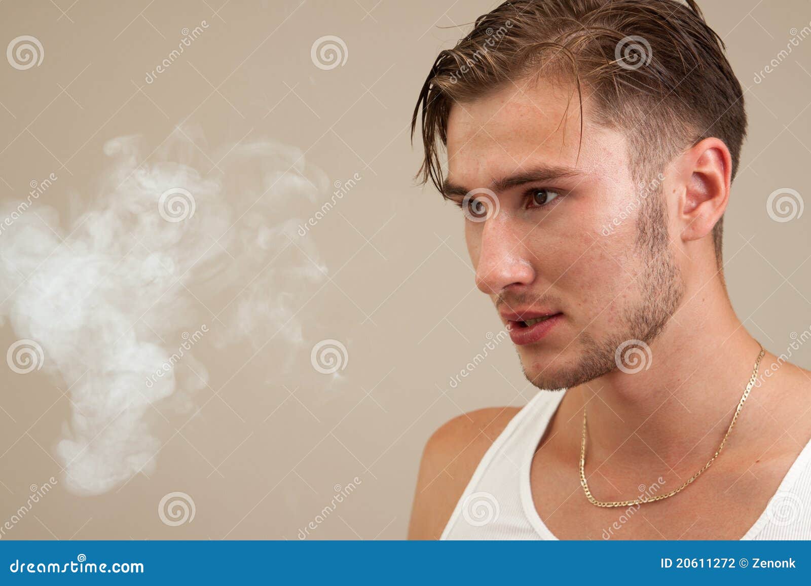 Male Man Smoking a Cigarette Stock Photo - Image of lips, health: 20611272
