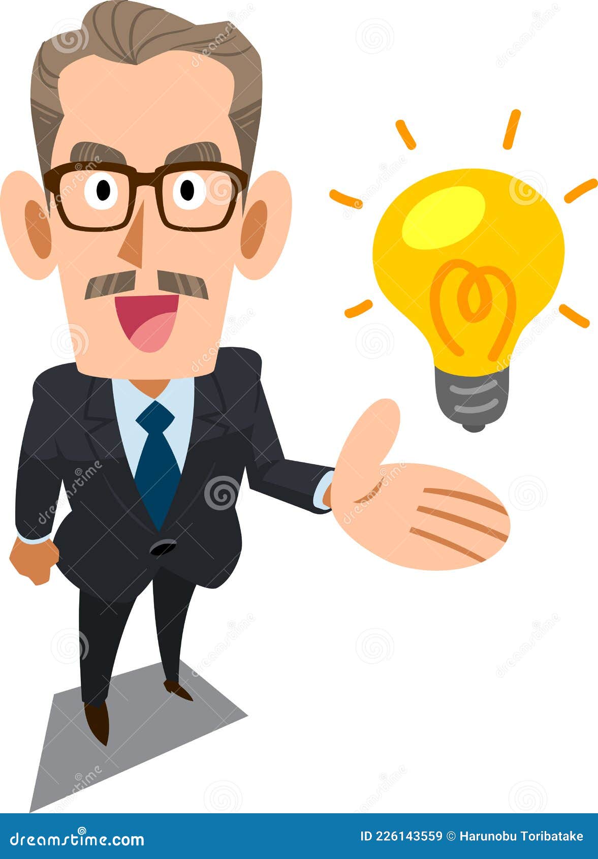 A Male Manager Who Proposes Ideas And Solutions Vector Illustration ...