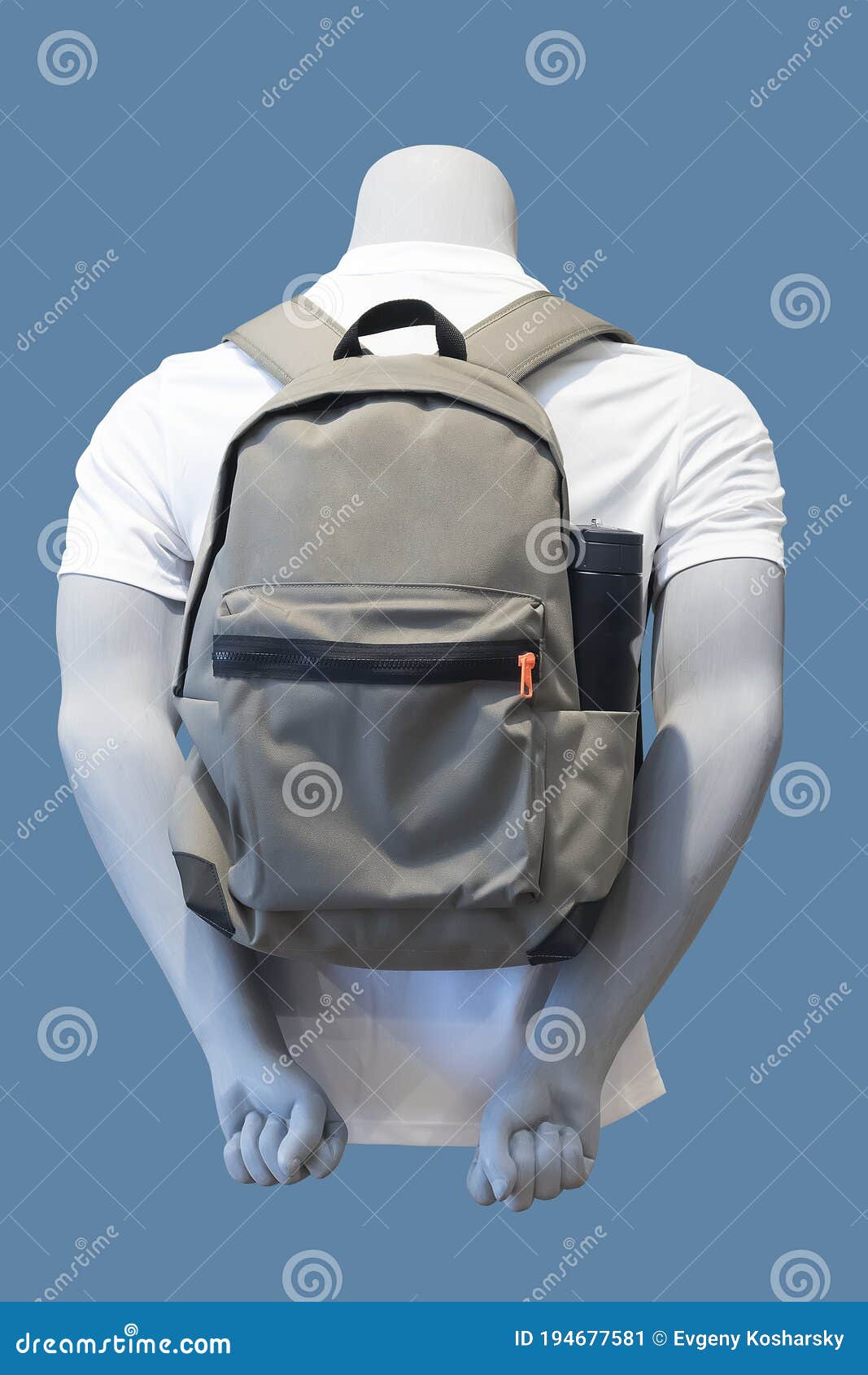 Male Mannequin with a Backpack Stock Image - Image of sack, blue: 194677581